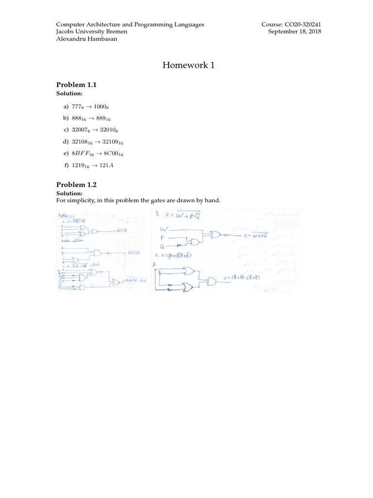 Homework 1: Problem 1.1 | PDF | Formalism (Deductive) | Computing