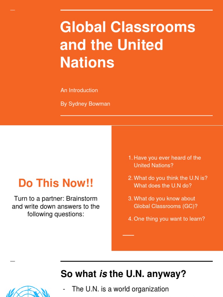 Introduction To Global Classrooms & The United Nations | PDF | United ...