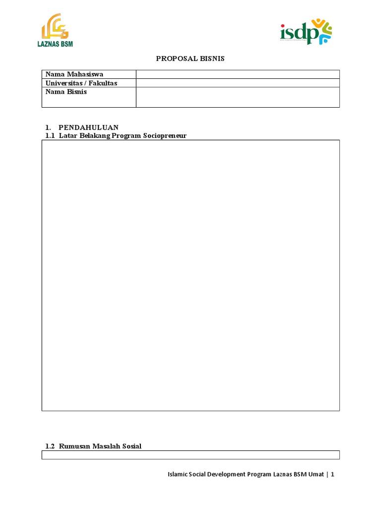 Sociopreneur Business Proposal Guide | PDF | Mathematical And ...