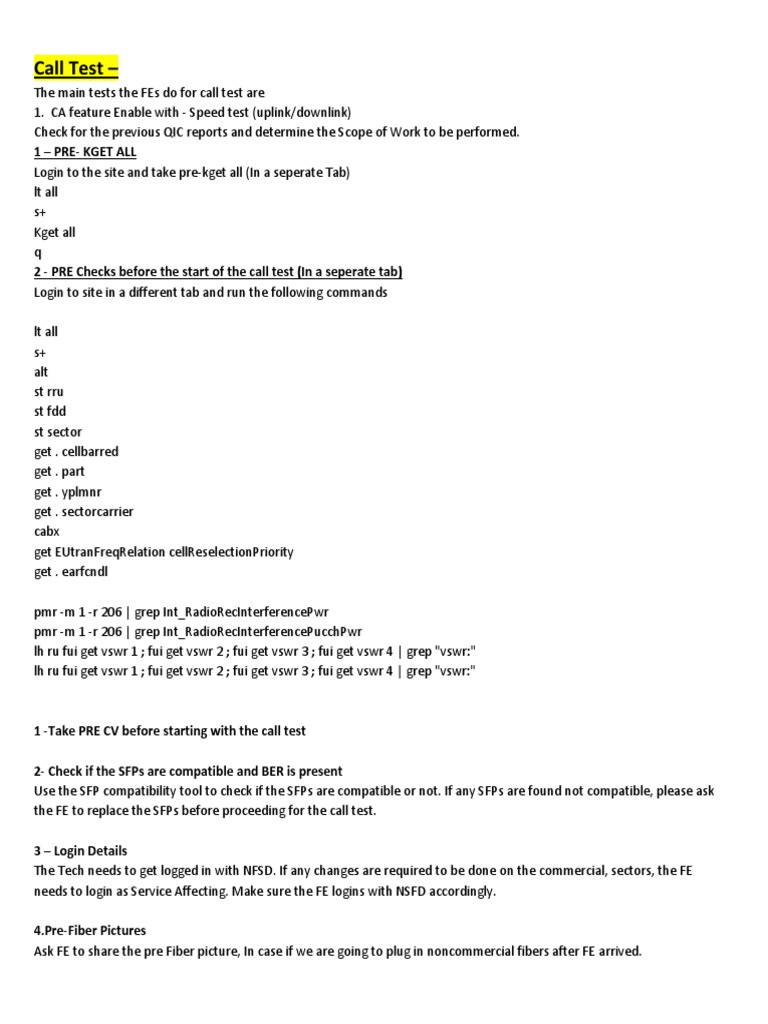 Call Test Procedure: A Step-by-Step Guide to Testing Carrier ...
