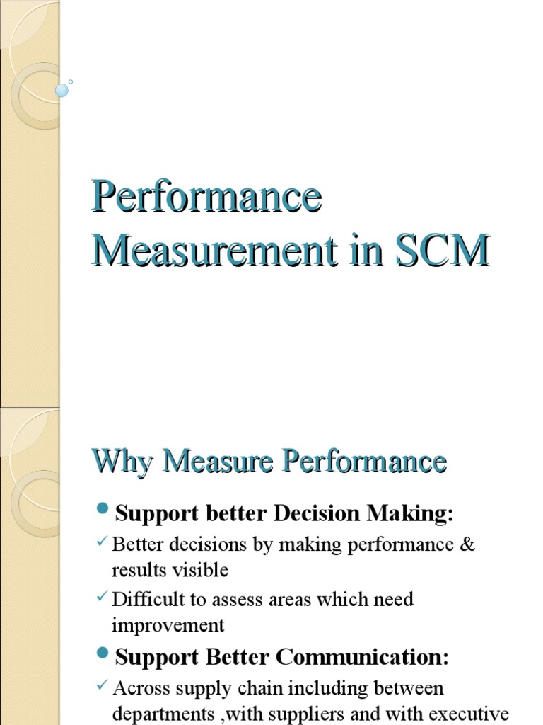 Performance Measurement in SCM | PDF | Supply Chain | Supply Chain ...