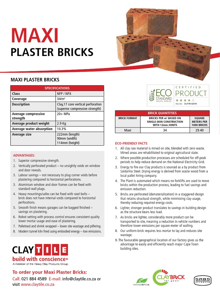 2017 Maxi Spec-Sheet | PDF | Brick | Plaster