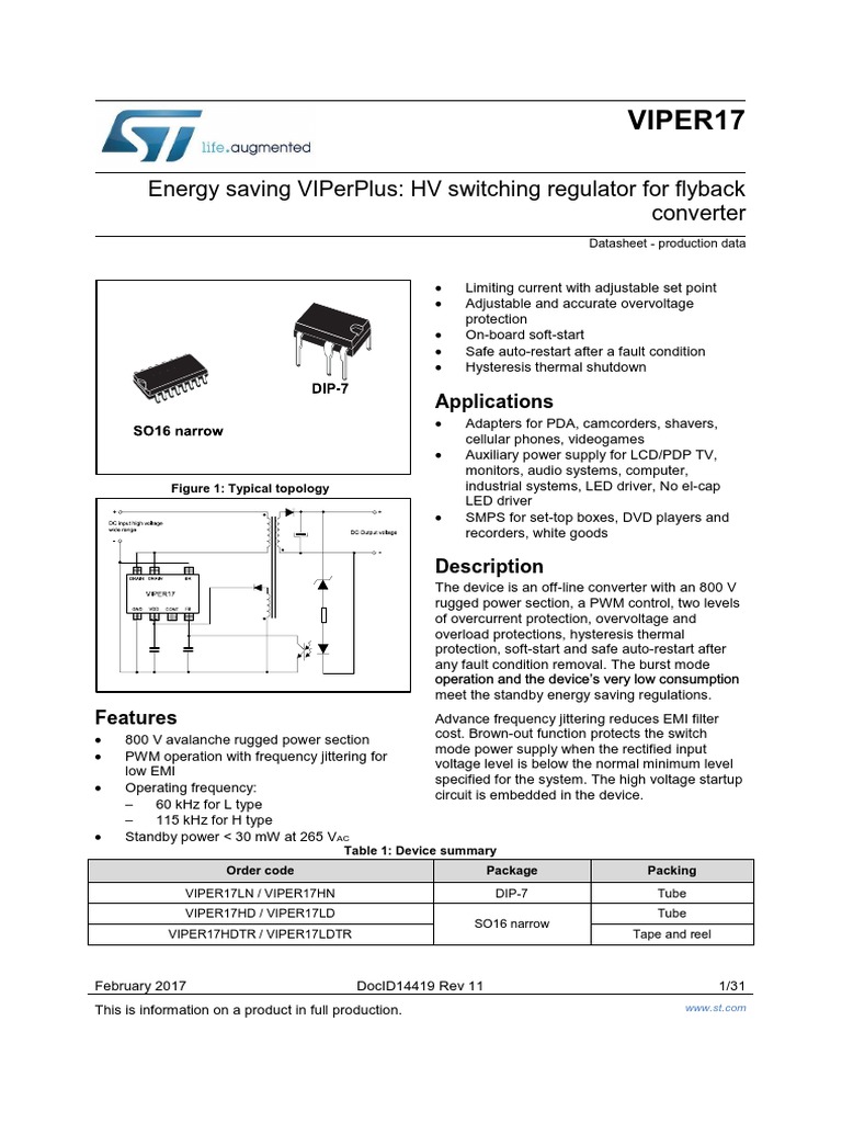 Viper01 PDF | PDF | Power Supply | Electrical Components