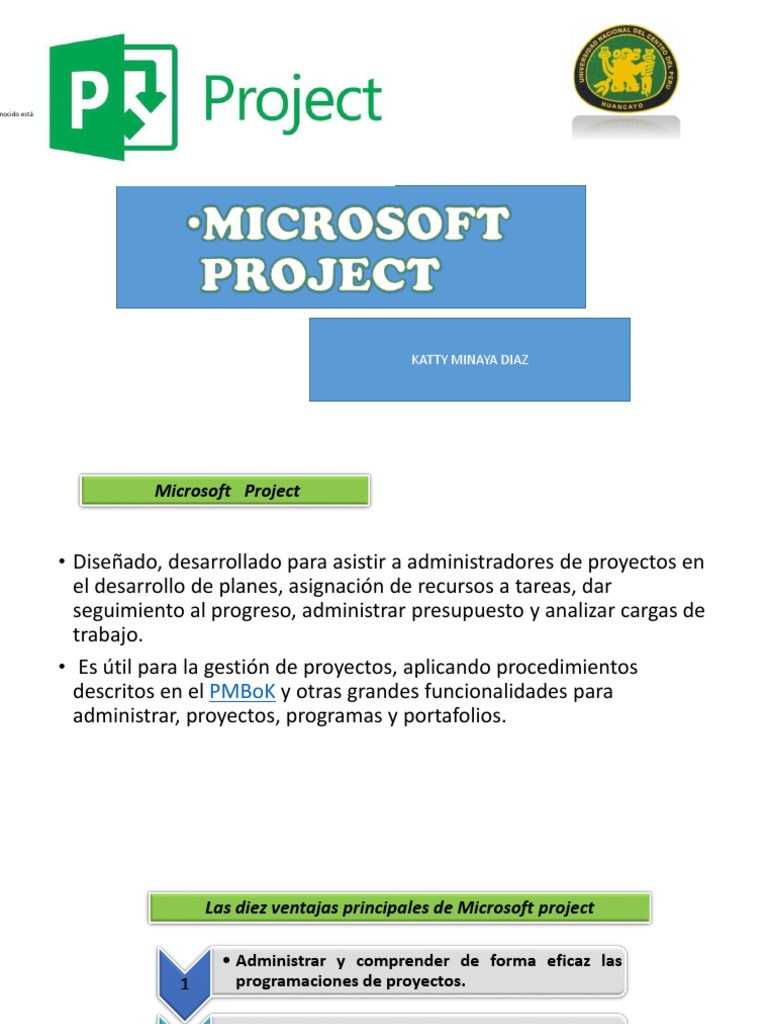 Ventajas y Funciones de Microsoft Project | PDF | Microsoft | Calendario