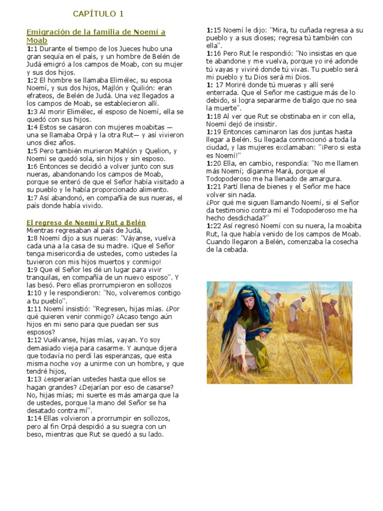 El encuentro de Rut y Booz y el compromiso de este para redimir a Rut ...