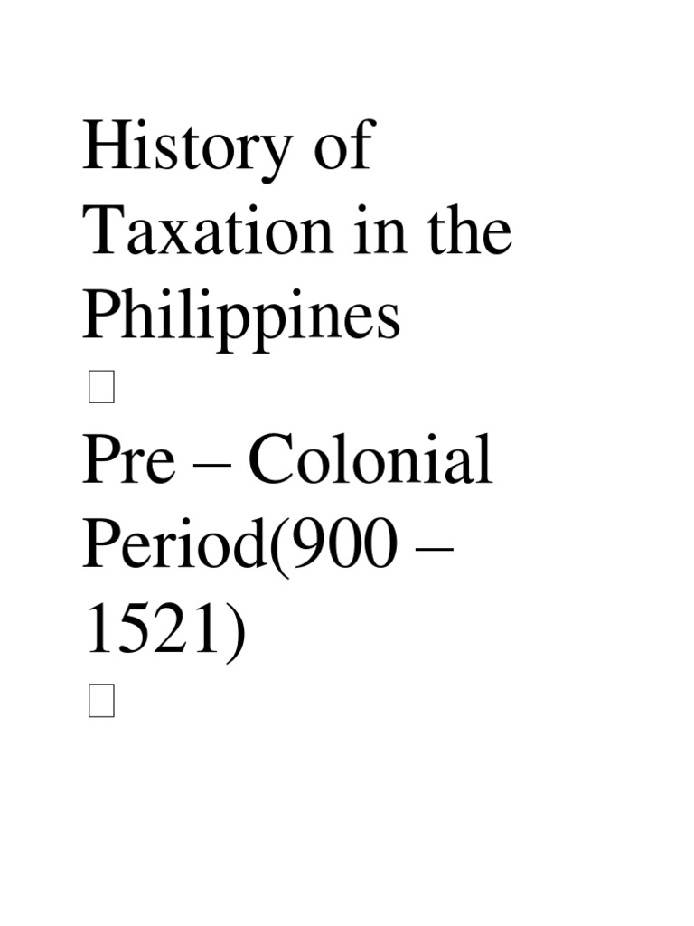 History of Taxation in The Philippine12 | PDF