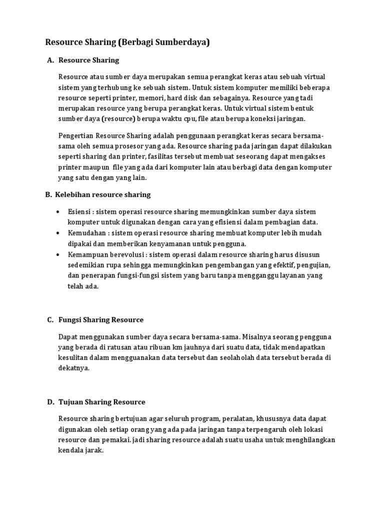 Materi Sharing Resource | PDF