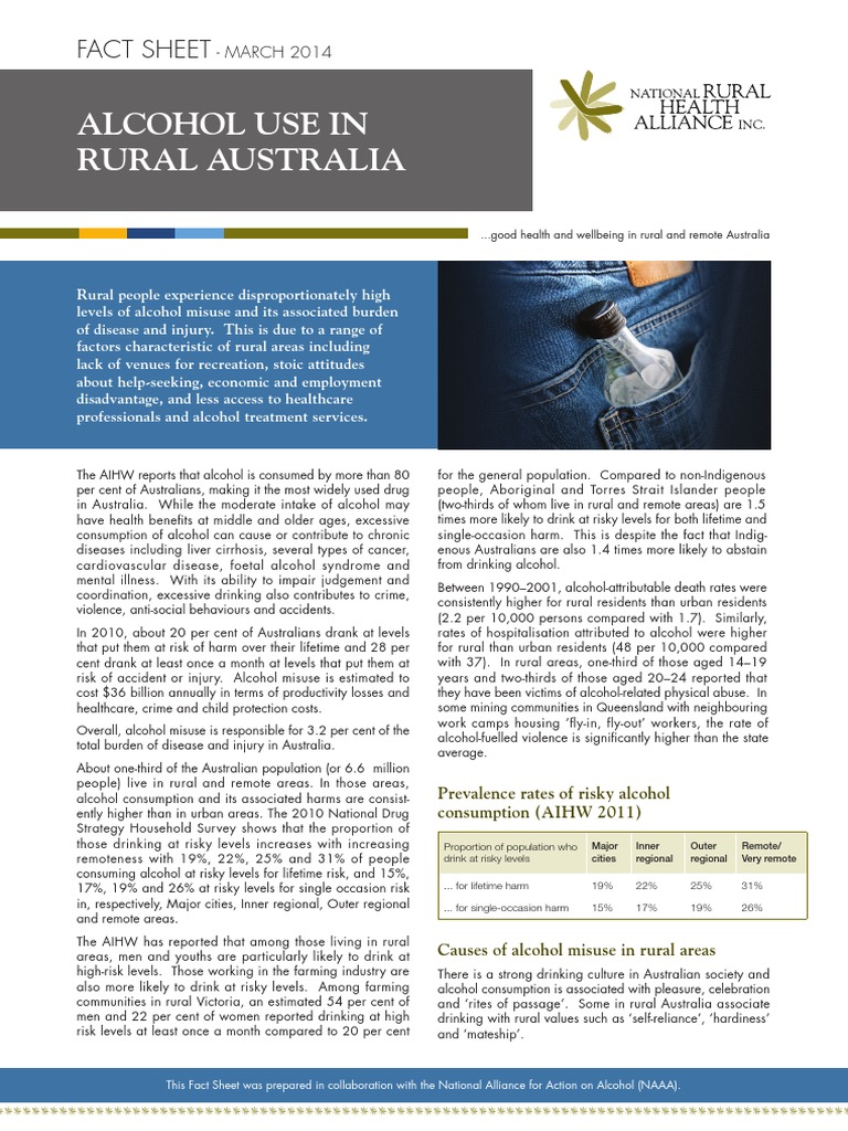 Nrha Factsheet Alcohol | PDF | Alcohol Abuse | Alcoholism