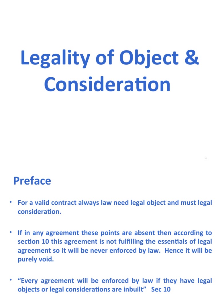 Legality of Object and Consideration | PDF | Consideration | Fraud
