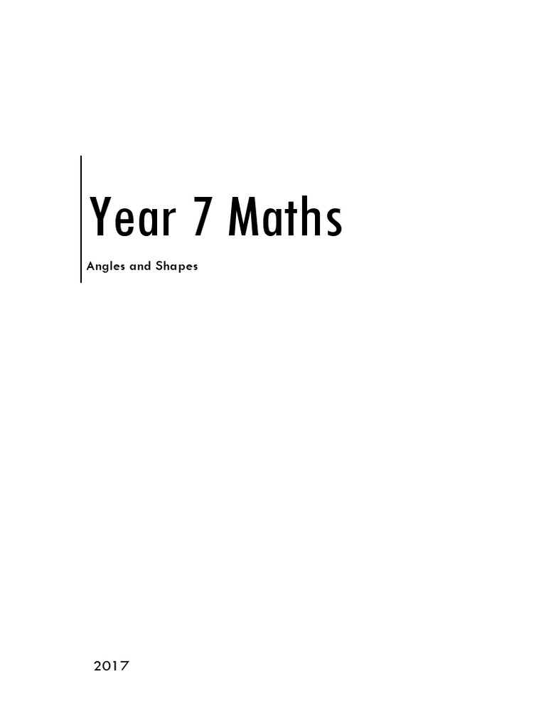 Year 7 Angles and Shapes Workbook | PDF | Triangle | Euclidean Plane ...