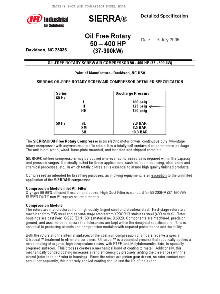 Machine Shop Air Compressor Data For Website | PDF | Mechanical ...