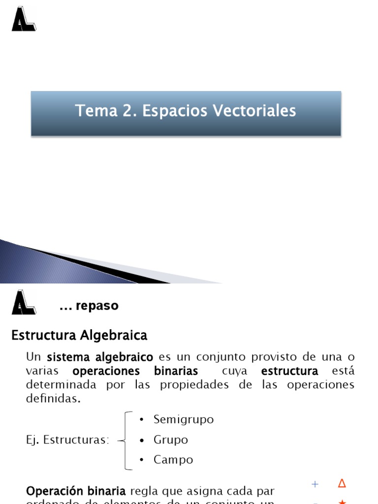Espacios Vectoriales | PDF | Espacio vectorial | Vector Euclidiano