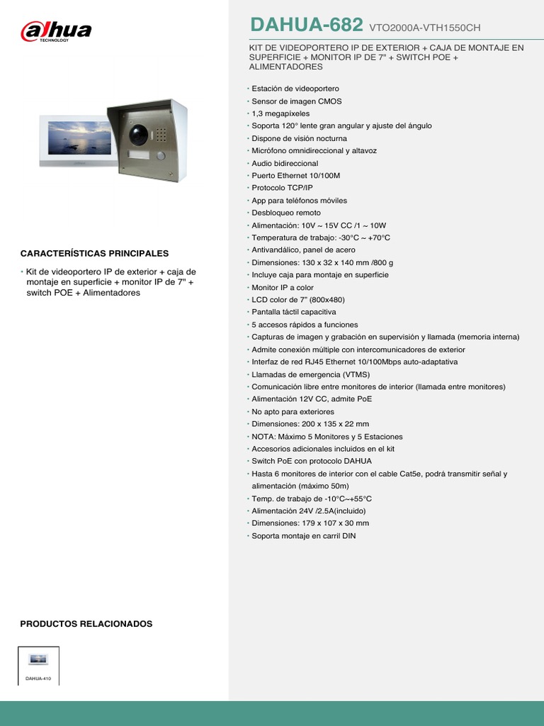DAHUA-682 Data Sheet | PDF | Tecnología digital | Informática