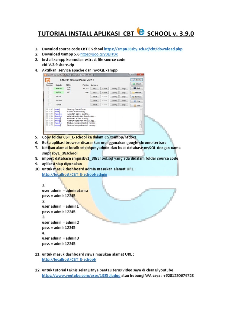 Tutorial Install CBT Eschool | PDF