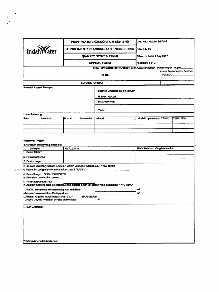 Iwk Appeal Form | PDF