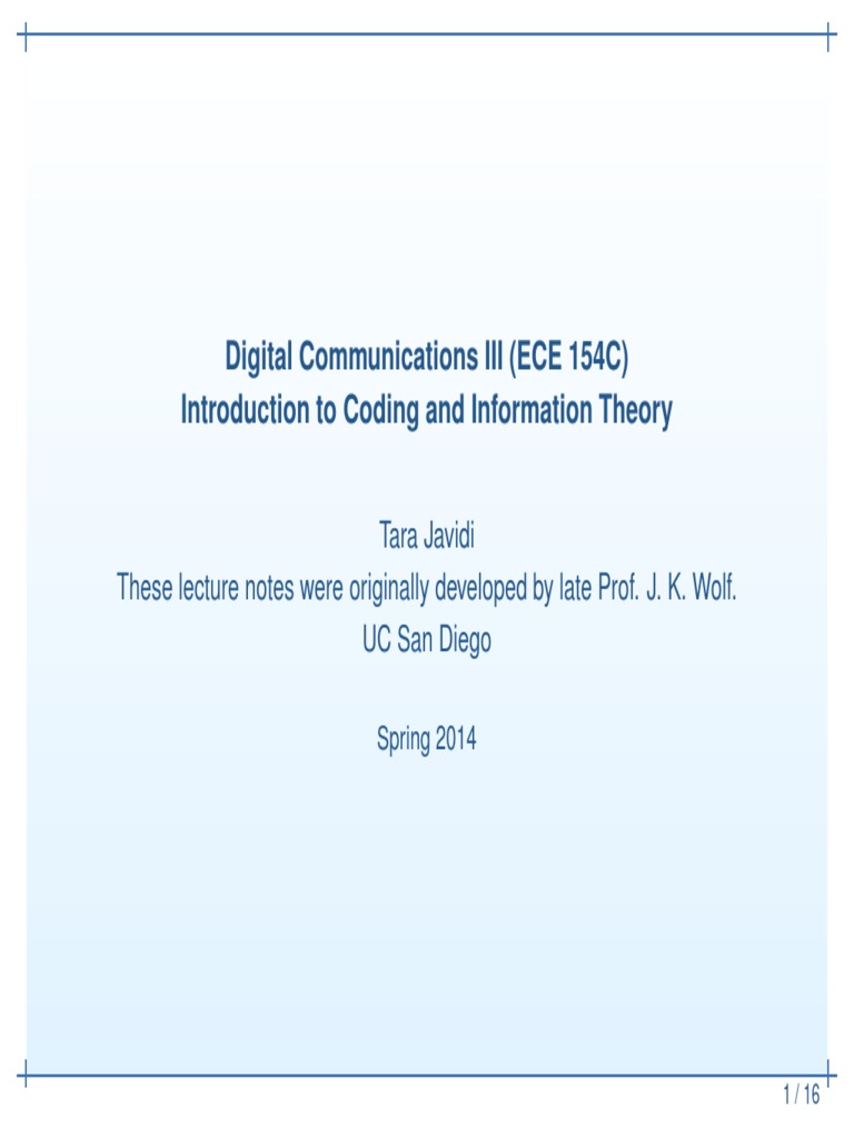 Lossless Source Coding and Huffman Codes | PDF | Code | Theoretical Computer Science