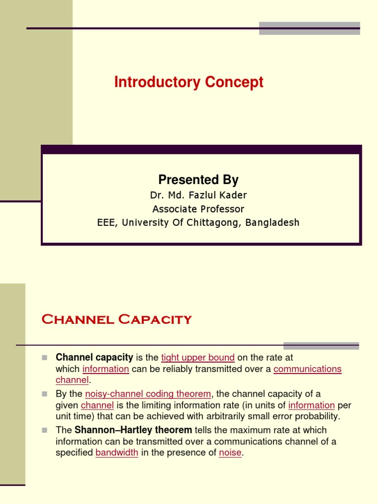 Introductory Concept: Presented by | PDF | Signal To Noise Ratio | Data ...