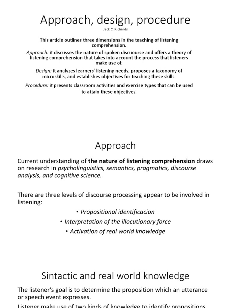 Approach, Design, Procedure | PDF | Speech | Syntax
