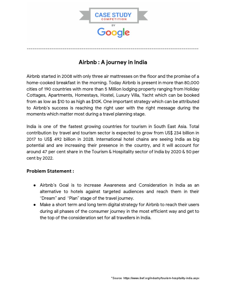 Google Case Study Competition - Airbnb Case Study PDF | PDF