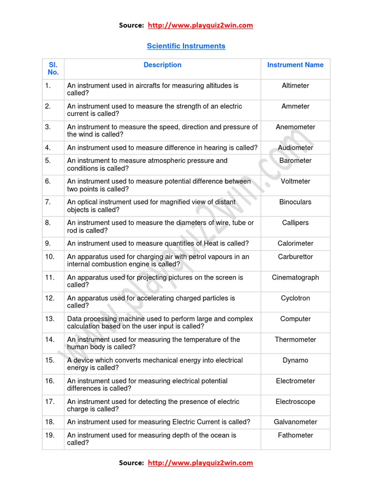 Scientific Instruments PDF | PDF | Measuring Instrument | Applied And Interdisciplinary Physics
