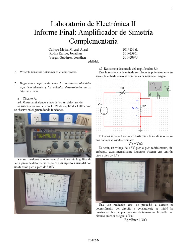 Inf. Final 2-Ee442 | PDF | Transistor | Fuerza