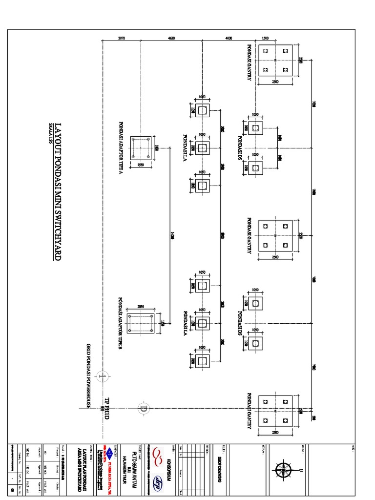 05-01 Layout Plan Pondasi Area Mini Switchyard PDF | PDF
