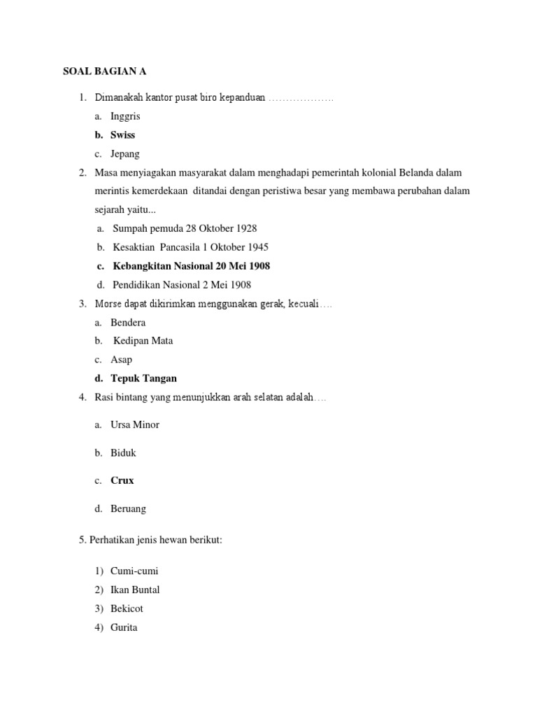 Soal LCT Pramuka | PDF