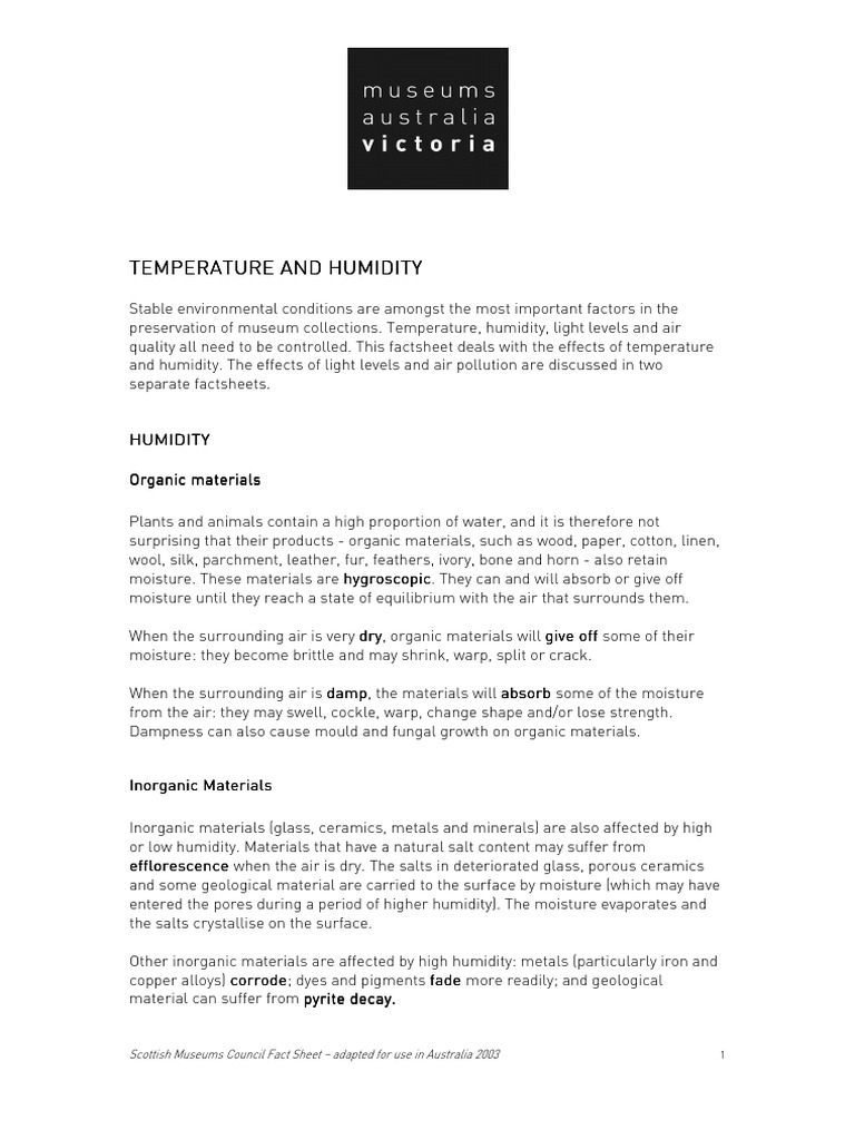 Info Sheet 4 Temperature and Humidity | PDF | Relative Humidity | Humidity