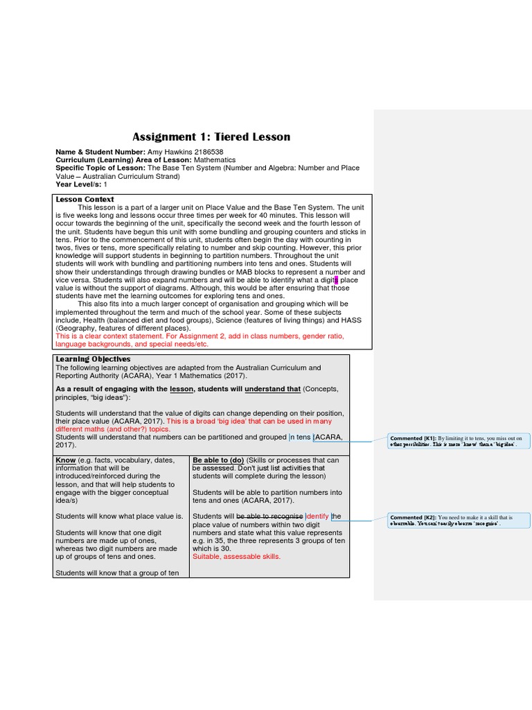 Amy Hawkins Differentiation Tiered Lesson | PDF | Teachers | Curriculum