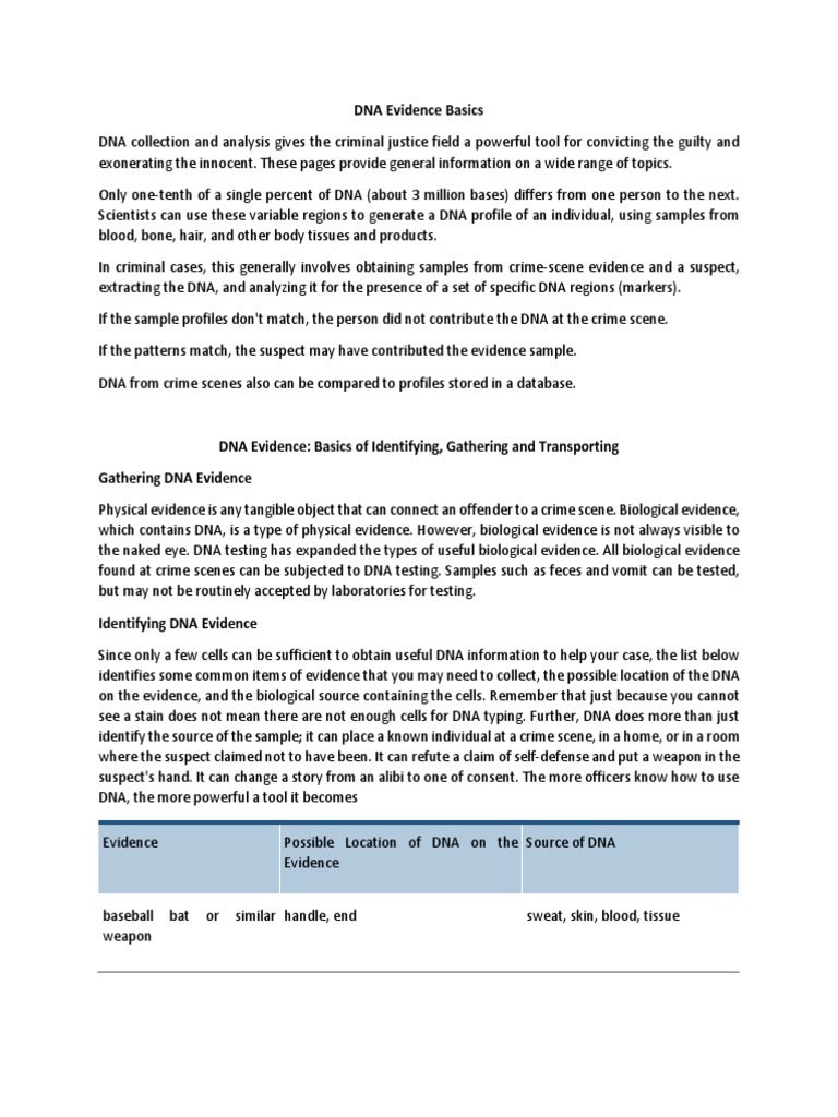 DNA Forensics | PDF | Dna Profiling | Crime Scene