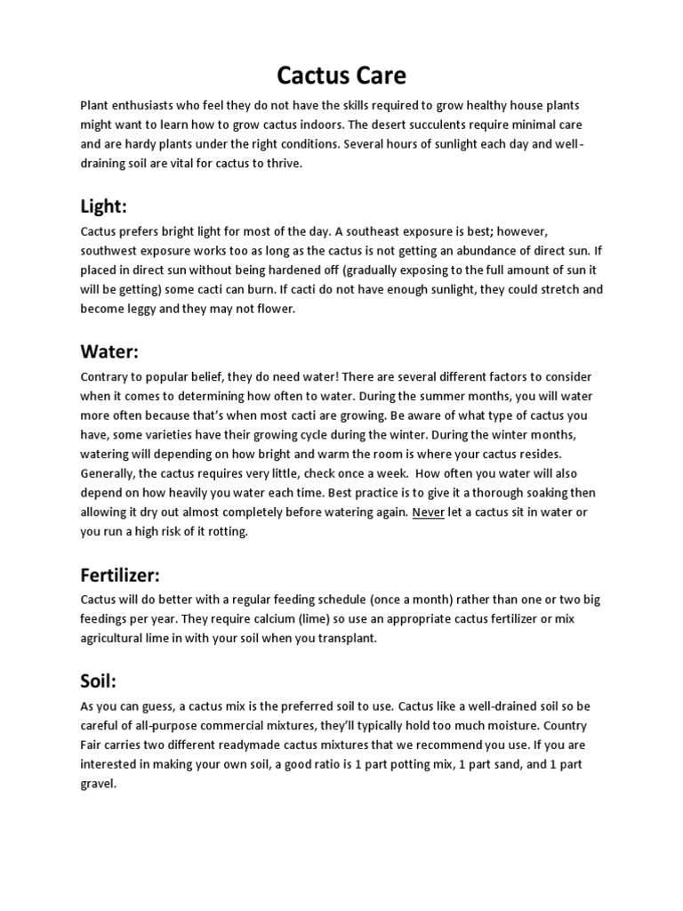 Cactus PDF | PDF | Ecology | Hobbies