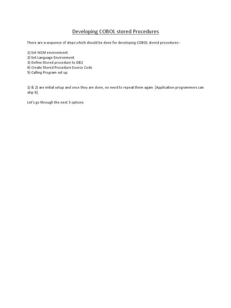 Developing Cobol Stored Procedures Pdf Subroutine Variable 6118
