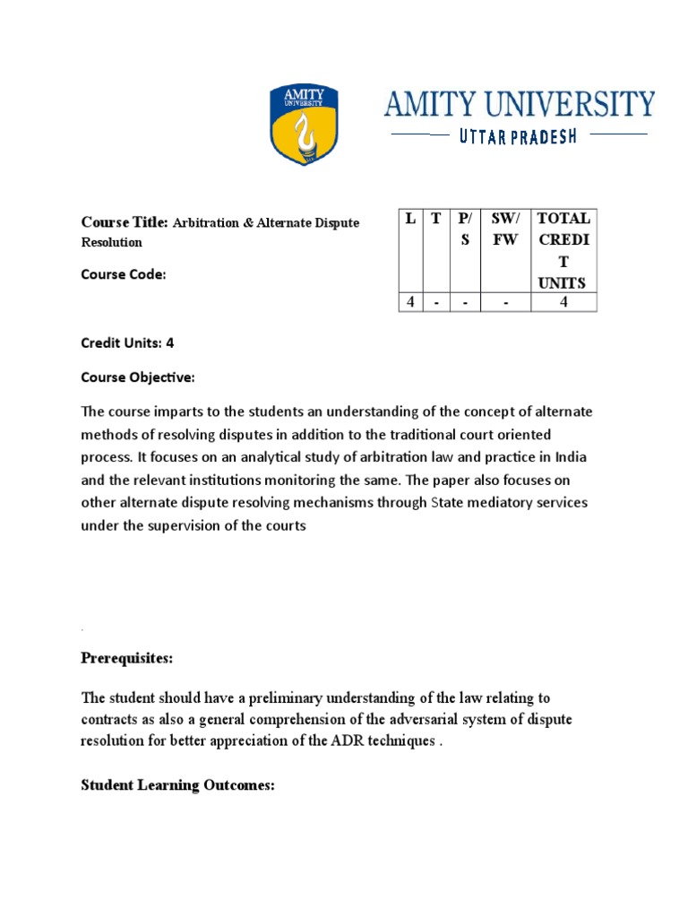 Course Title: Course Code: LTP/ S SW/ FW Total Credi T Units | PDF ...