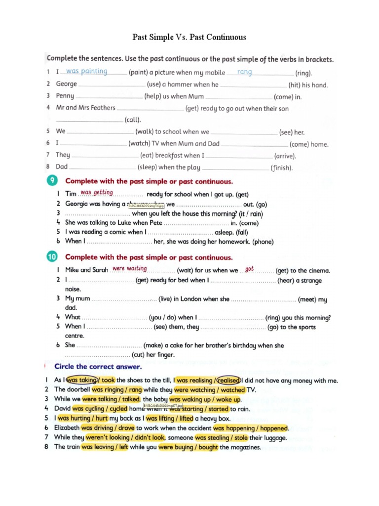 Past Simple vs. Continuous | PDF