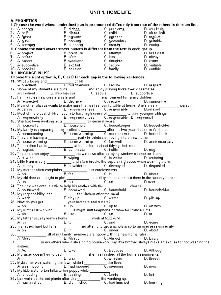 Unit 1 - 2 | PDF | Family | Marriage