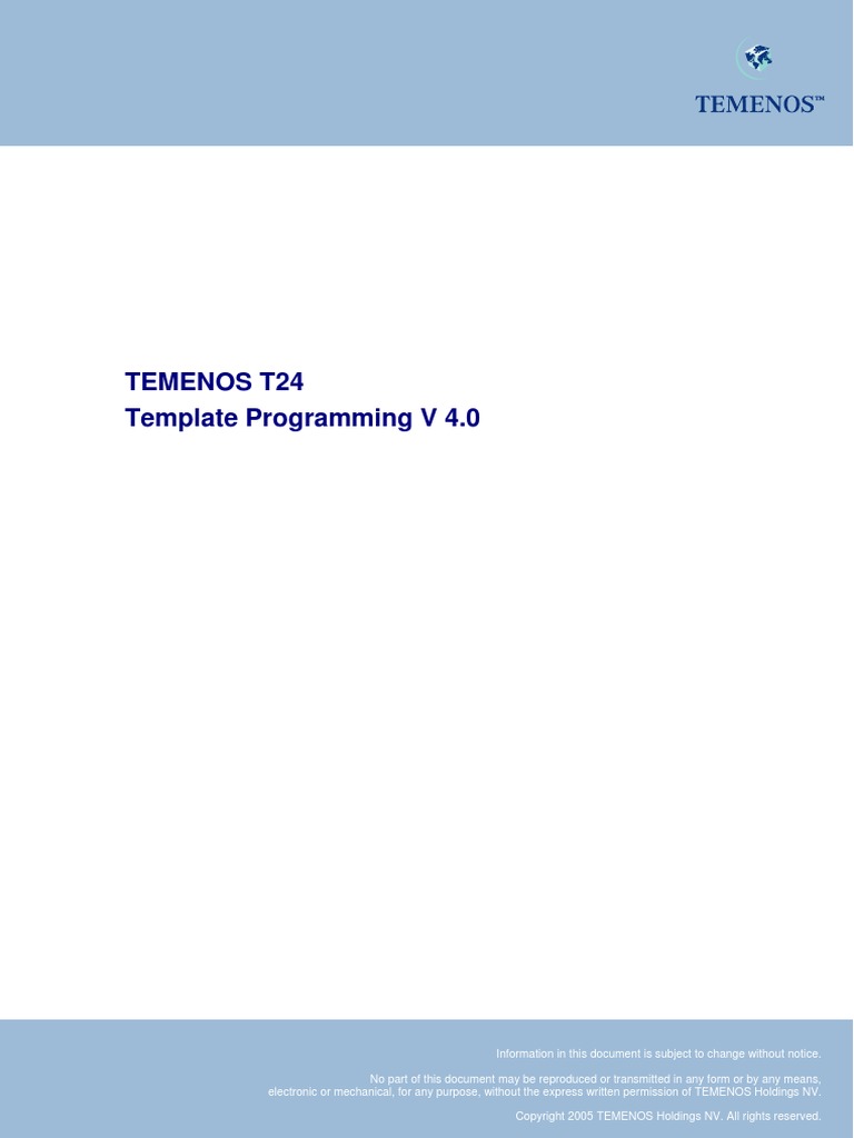 Temenos T24 Template Programming V 4.0 | PDF | Subroutine | Array Data Structure