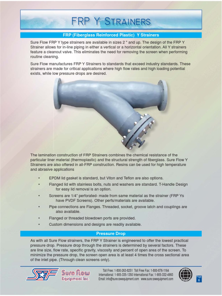 FRP (Fiberglass Reinforced Plastic) Y Strainers: F F Bi | Download Free ...