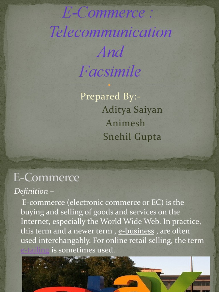 E-Commerce and Telecommunication Overview | PDF | Fax | Telecommunication