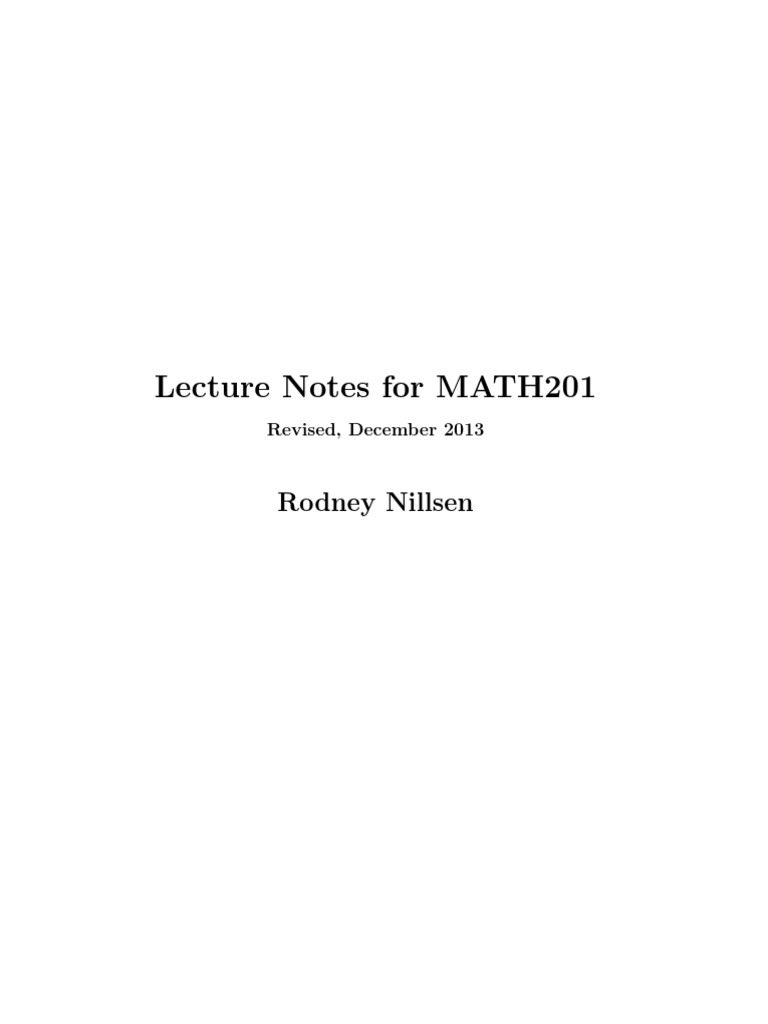 Math 201 Notes | PDF | Function (Mathematics) | Derivative