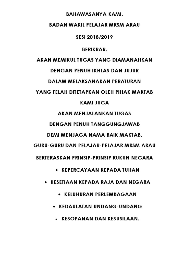 Contoh Ikrar | PDF