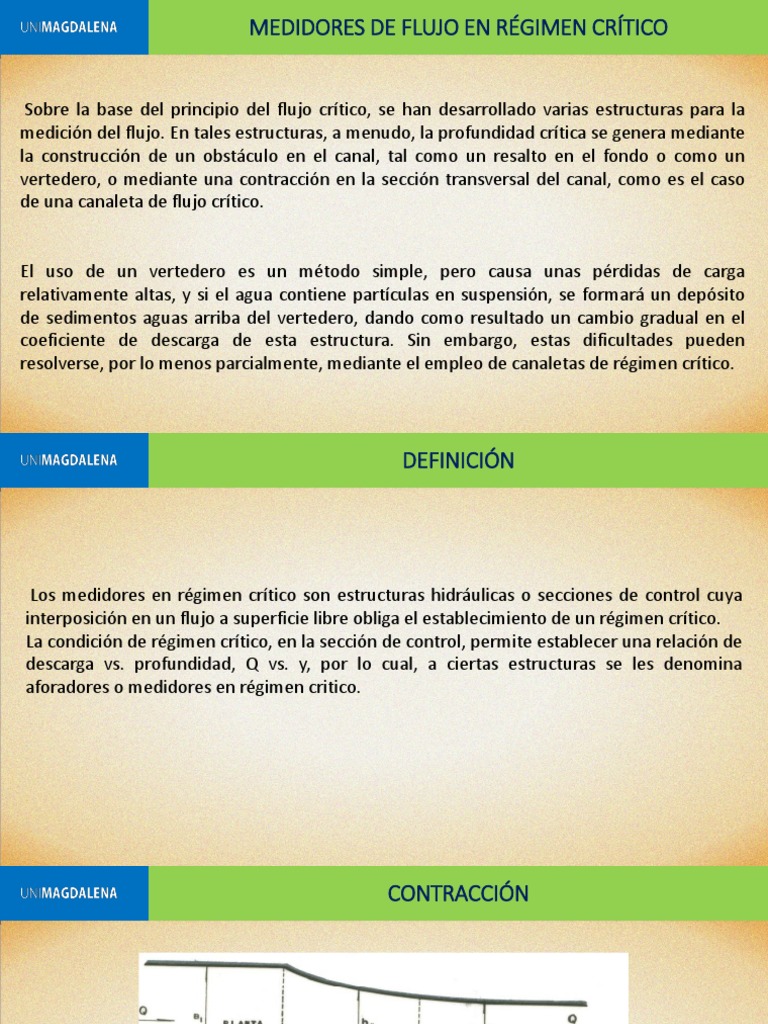 Medidores de Flujo en Régimen Crítico | PDF | Canal | Descarga (hidrología)
