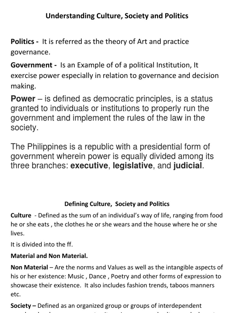 Culture, Society & Politics Basics | PDF | Wealth | Gender