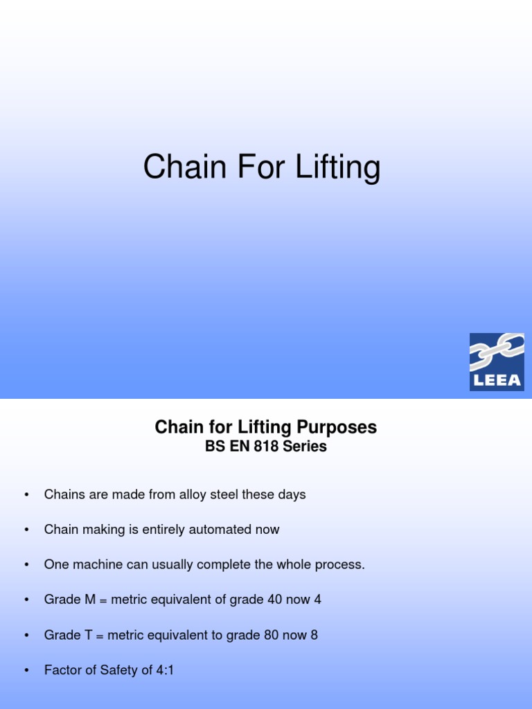 BS EN 818 Lifting Chains Guide | PDF | Wear | Engineering Tolerance