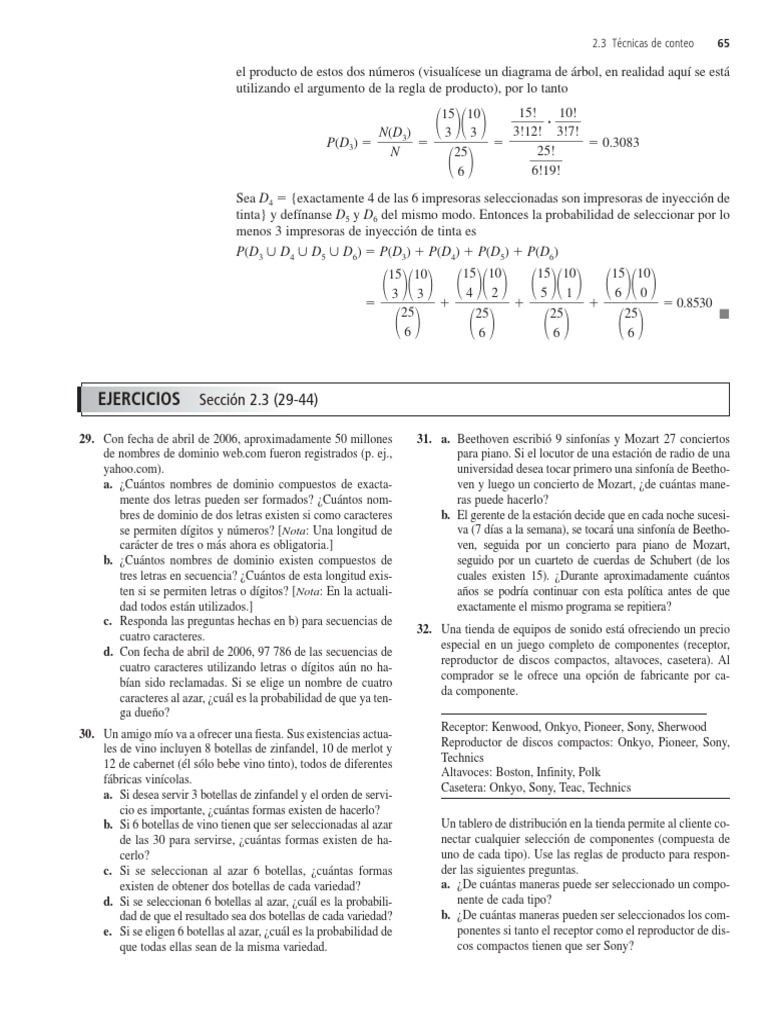 Probabilidad y Estadistica para Ingenieria y Ciencias (Solucionario) - Devore | PDF ...