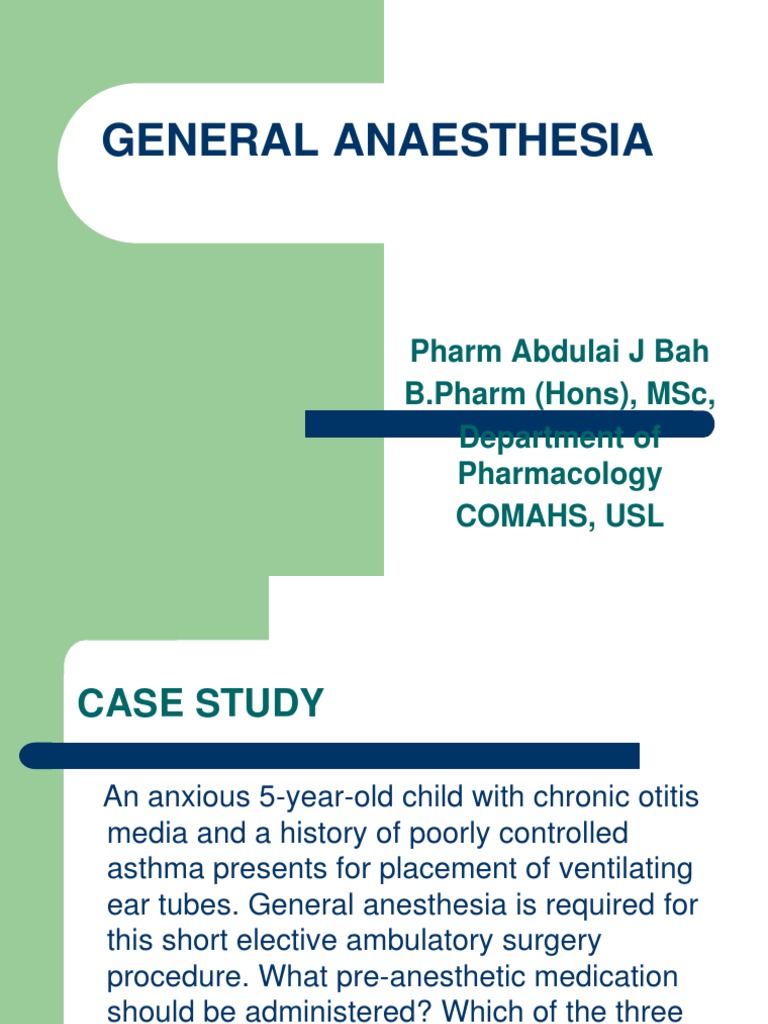 8a. General Anaesthesia | PDF | Anesthesia | Pain