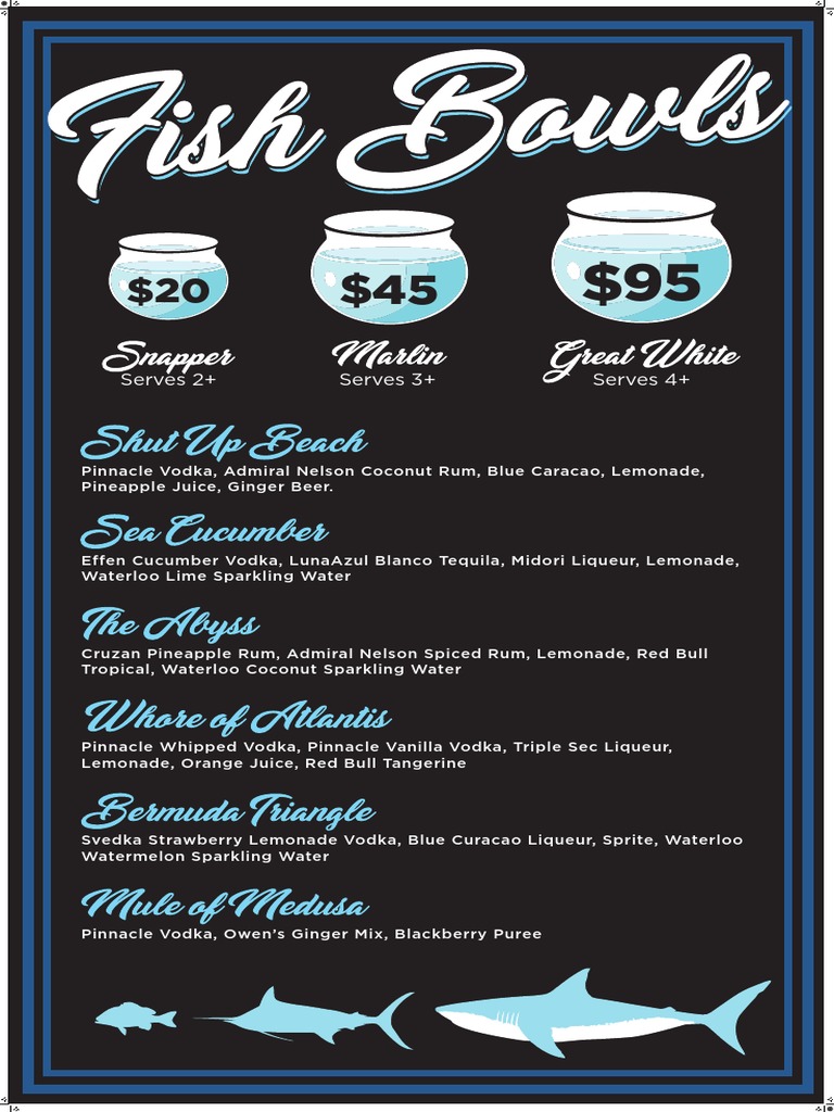 Aquarium Drink Menu | PDF