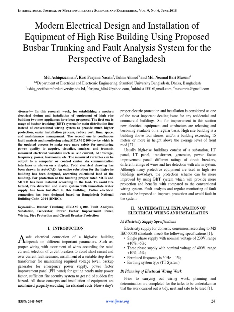 Modern Electrical Design and Installation of Equipment for High Rise ...