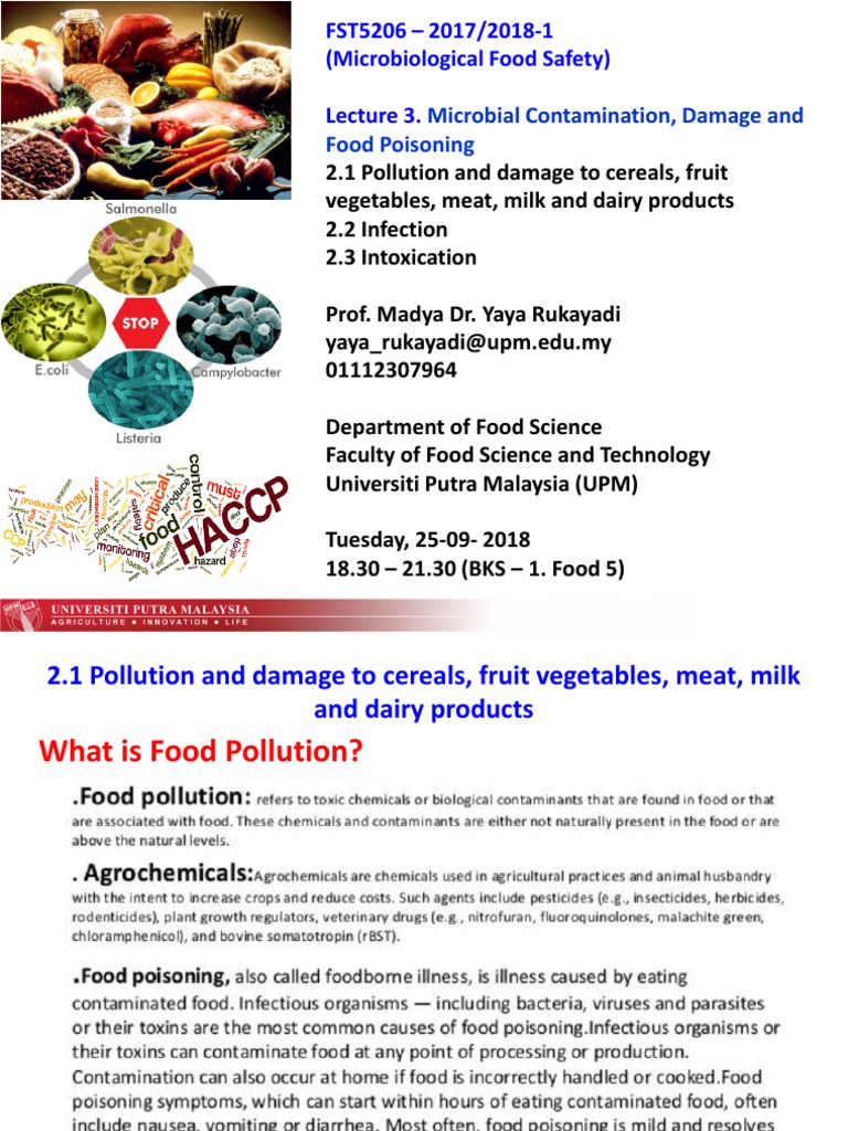 Lecture 3. Microbial Contamination, Damage and Food Poisoning - 1 | PDF ...