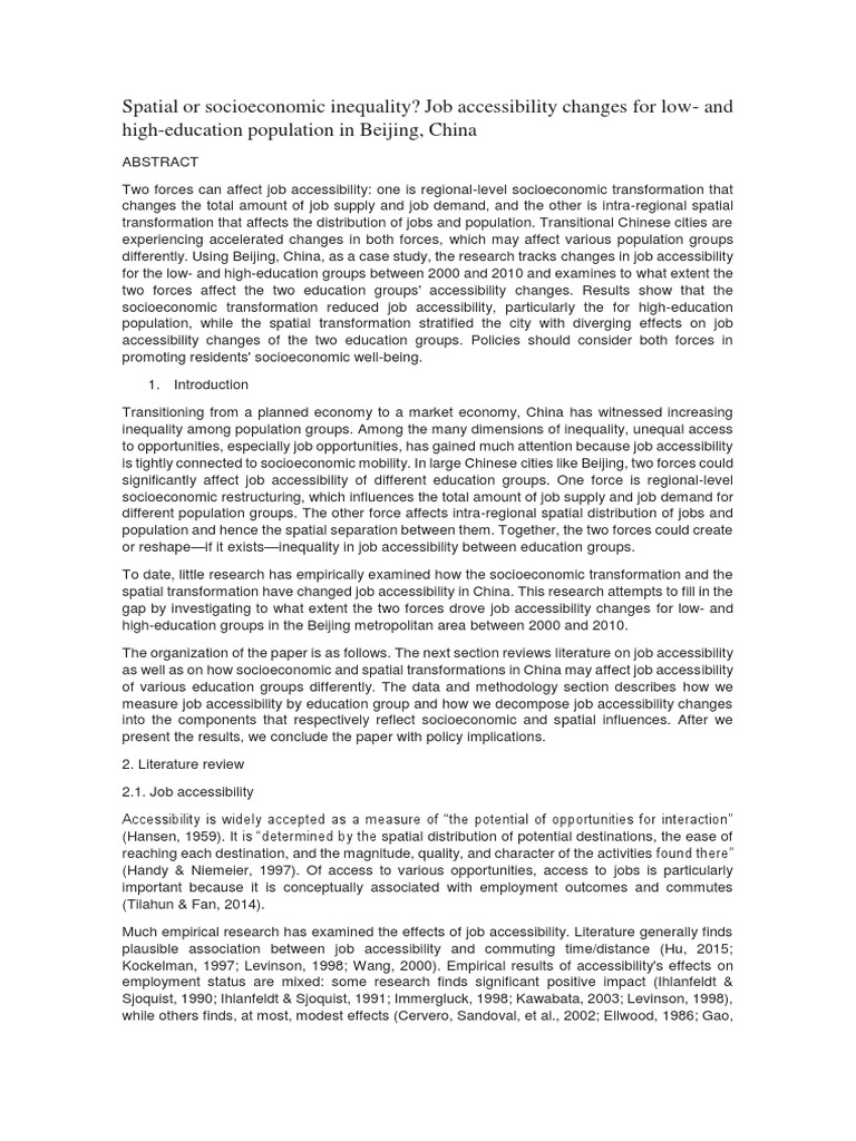 Spatial or Socioeconomic Inequality | PDF | City | Suburb
