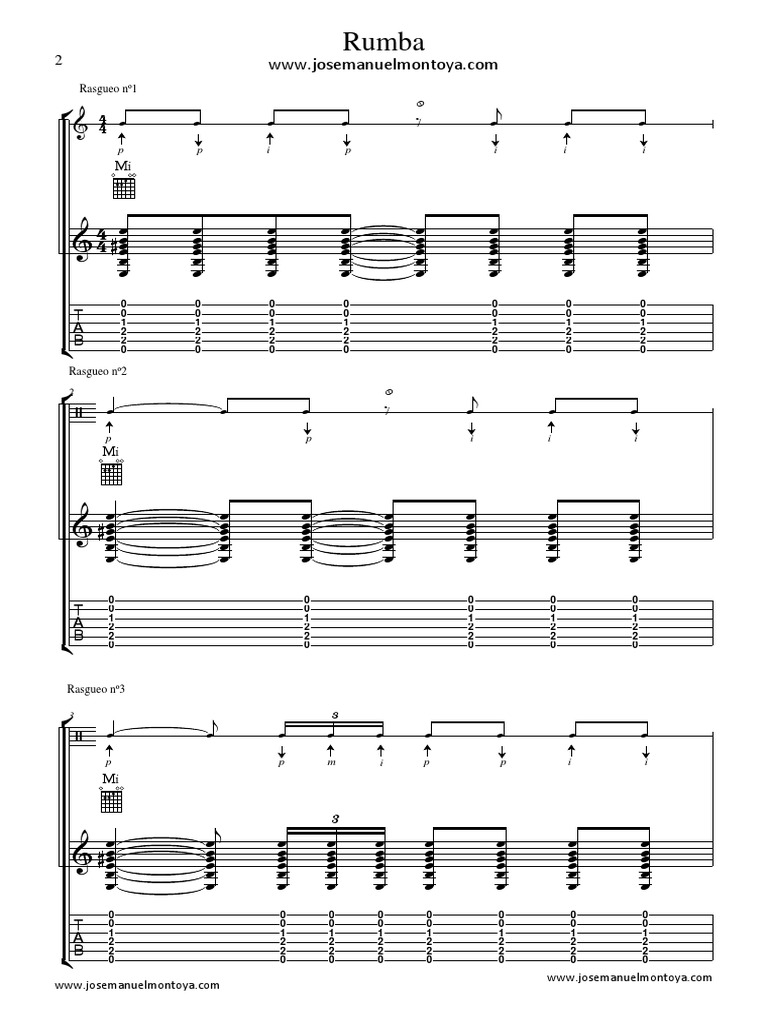 Rumba Guitar Rasgueo Techniques | PDF